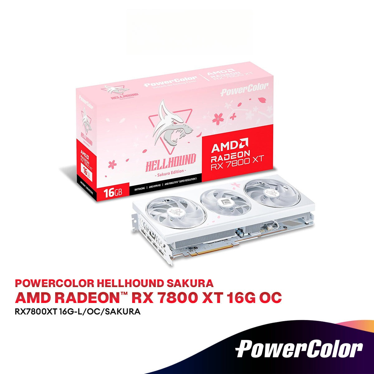PowerColor Hellhound Sakura AMD Radeon RX 7800 XT OC 16GB GDDR6 White ...