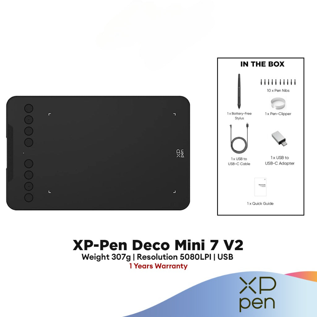 XP-Pen Deco Mini 7 V2 Drawing Tablet | Student & Designer Drawing Tabl ...