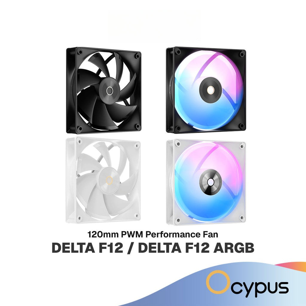 Ocypus Delta F12 / F12 ARGB 120mm PWM Performance Casing Fan (Black/Wh ...