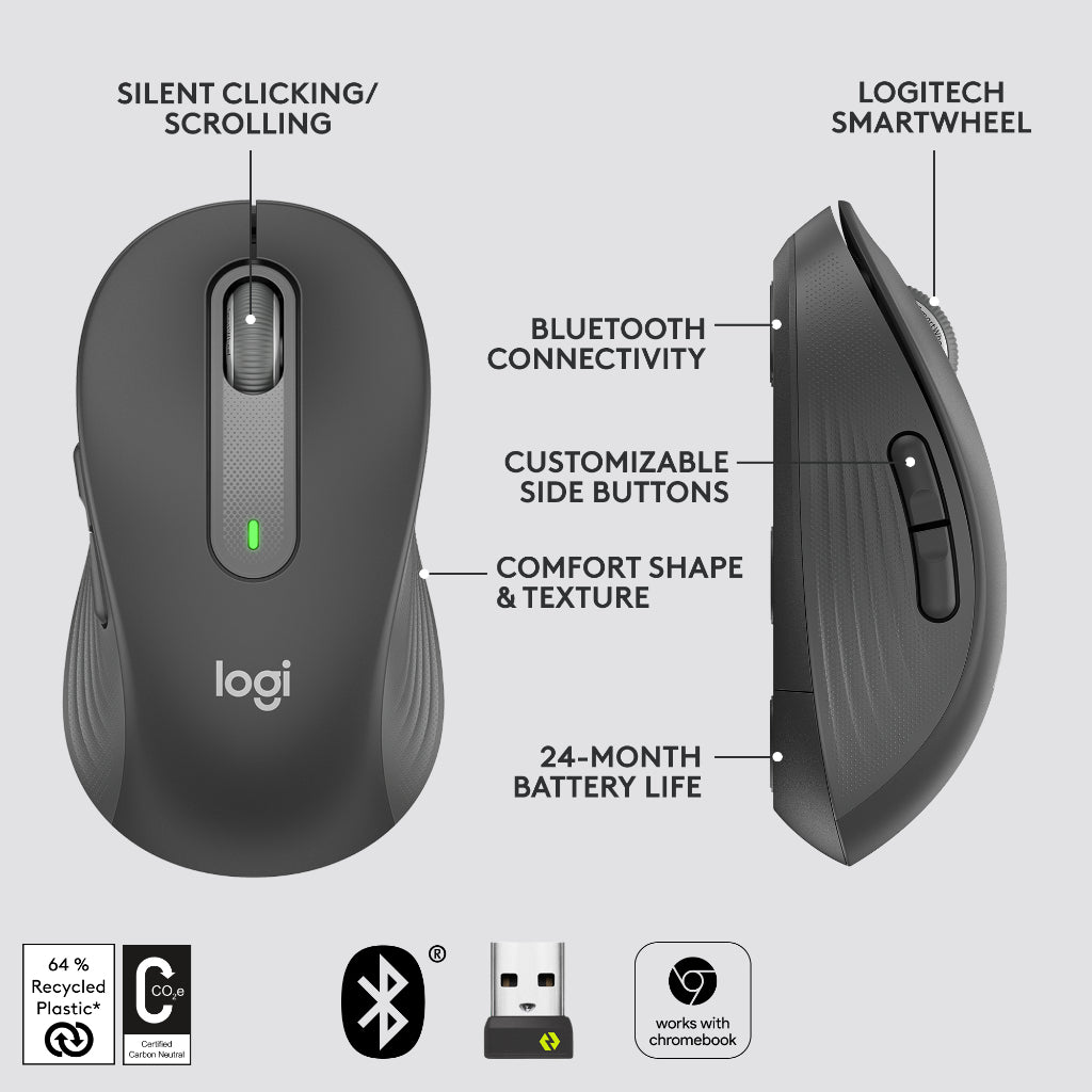 Logitech Signature M650 / M650 L Wireless Mouse | Silent Touch | Bluet – ALL IT Hypermarket