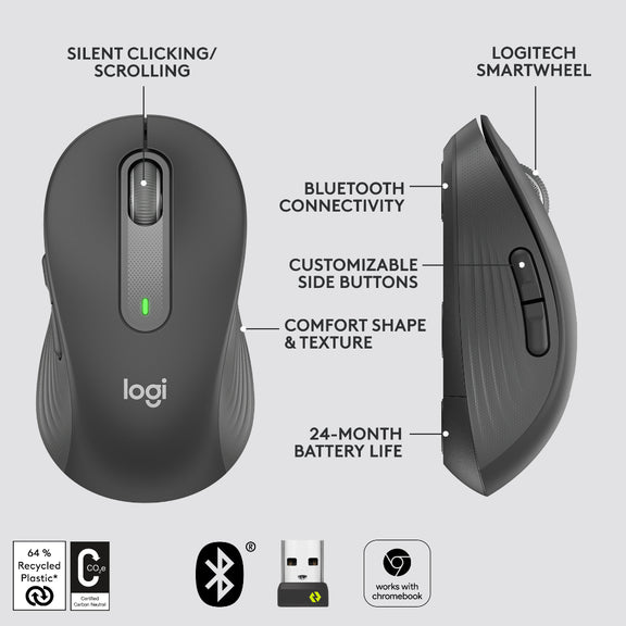 Logitech Signature M650 / M650 L Wireless Mouse | Silent Touch | Bluet ...