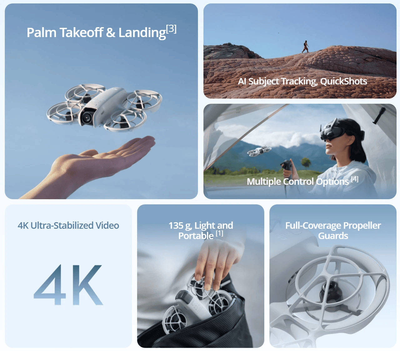 DJI Neo 4K UHD Camera Self Flying Drone that Follows You | AI Subject ...