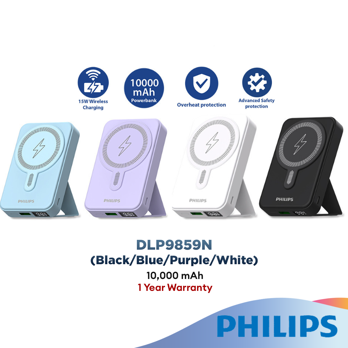 Philips 15W Magnetic Wireless Power Bank 10000mAh Powerbank with Batte ...