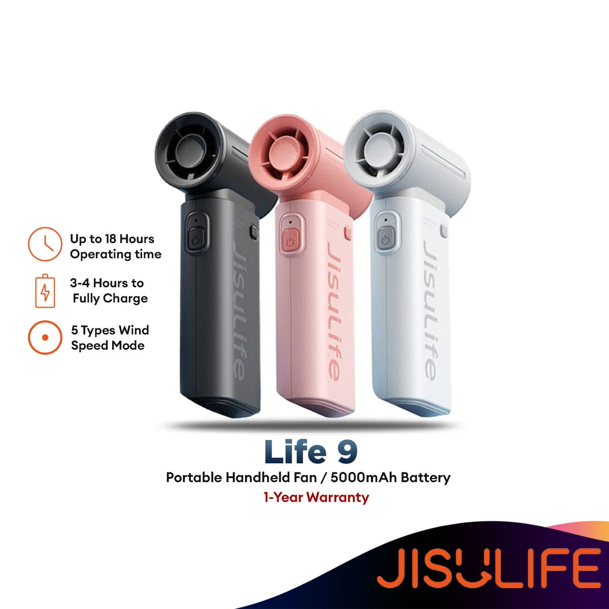Jisulife Life 9 Portable Handheld Fan Life 9 5000mAh – ALL IT Hypermarket