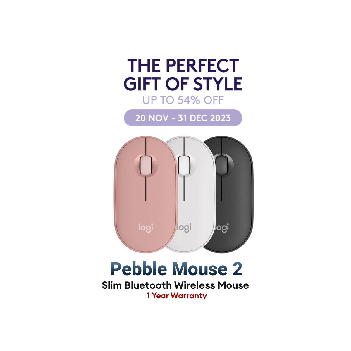 Logitech Pebble Mouse 2 M350s Slim Bluetooth Wireless Mouse, Portable ...
