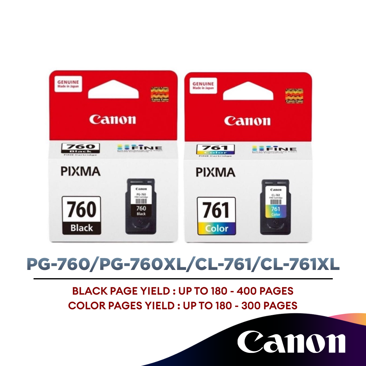 Canon PG-760/ PG-760XL/ CL-761/ CL-761XL Ink Cartridge (Black/Color ...