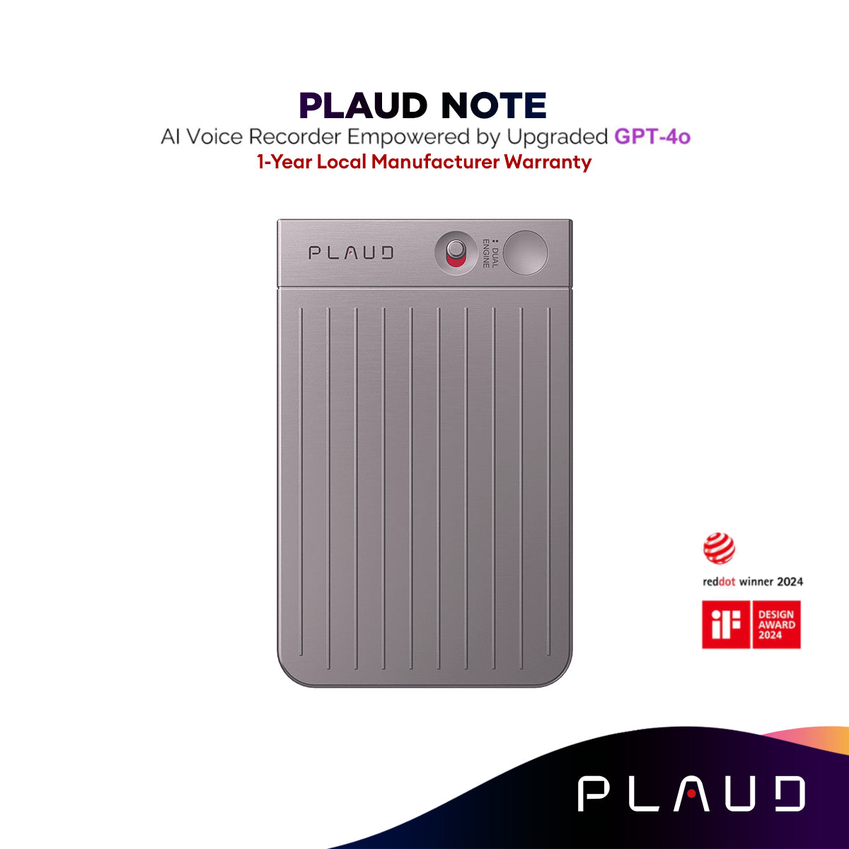 PLAUD NOTE AI Voice Recorder with Case - App Control, Transcribe & Sum ...