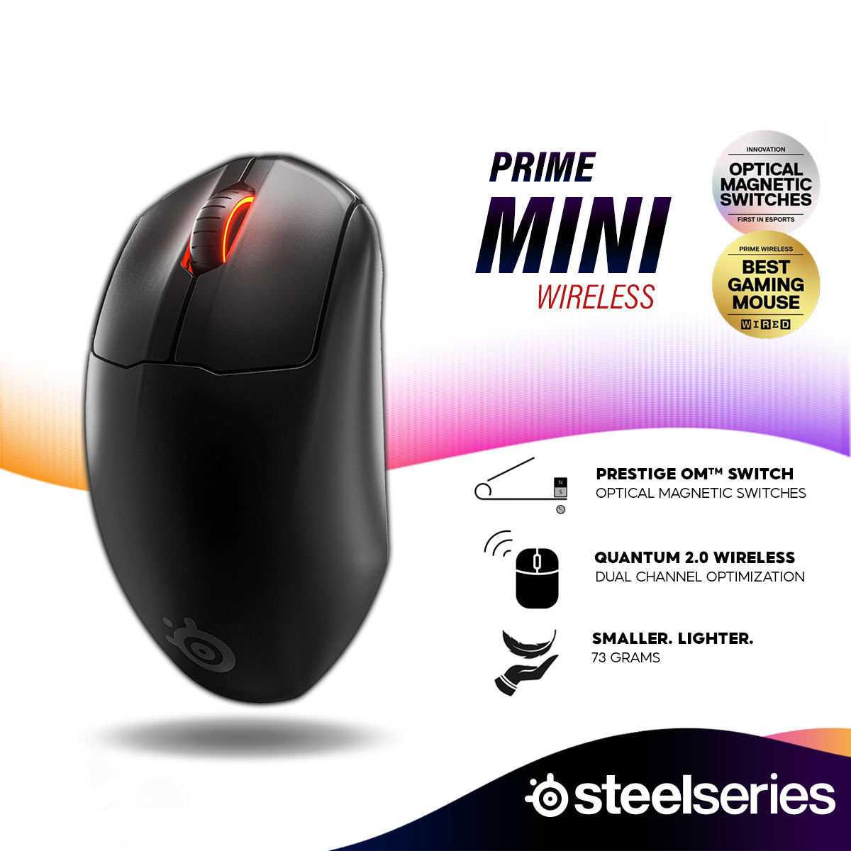 SteelSeries Prime Mini Wired / Wireless Precision Esports Mouse in a S ...