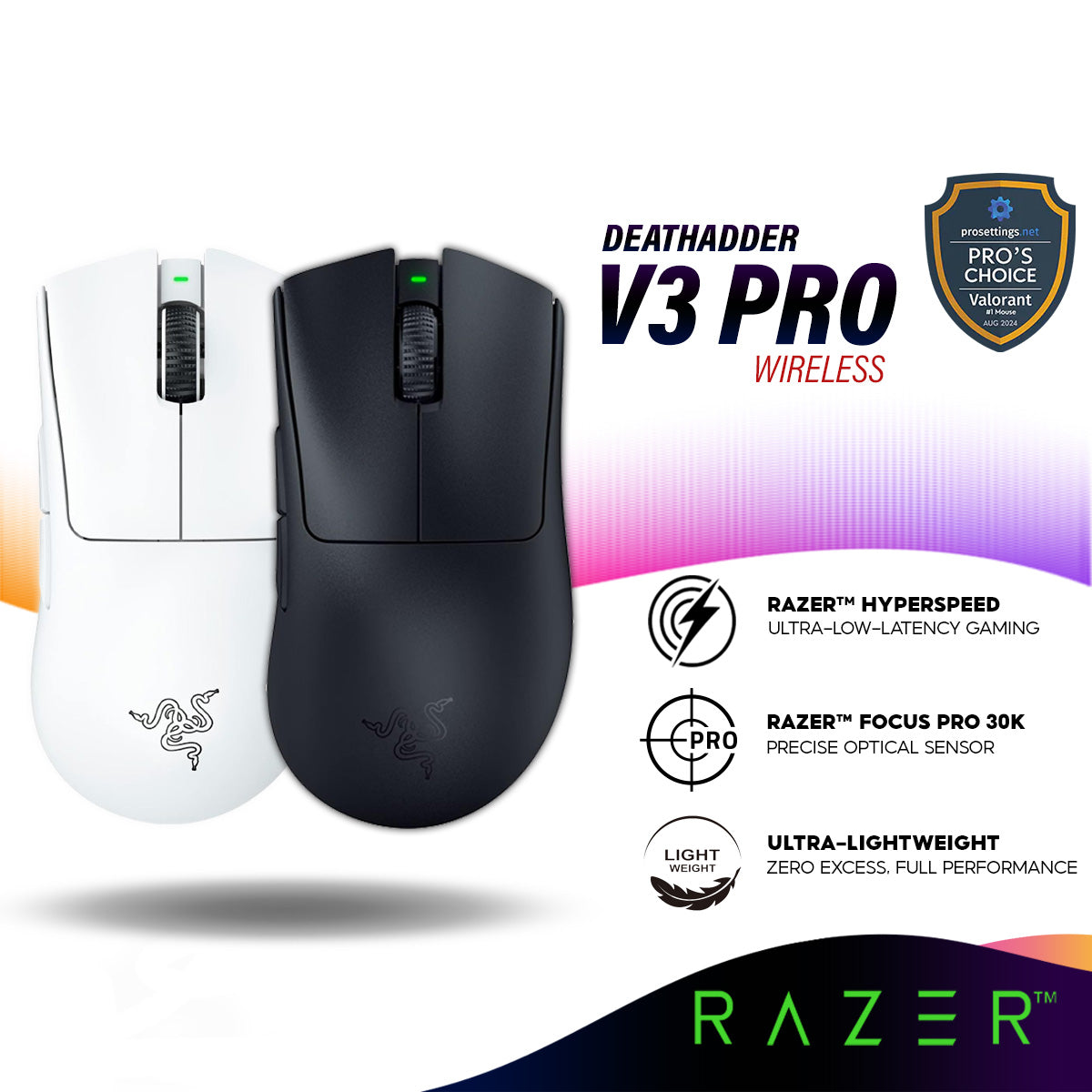 Razer DeathAdder V3 Pro / V3 HyperSpeed Ultra-lightweight Wireless Erg ...
