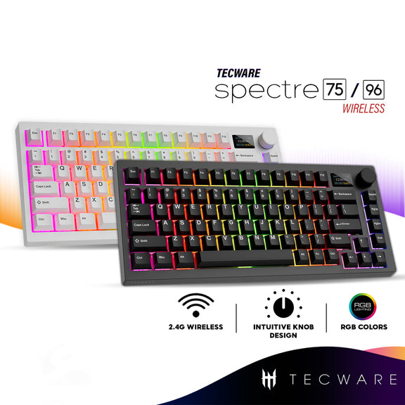 TECWARE Spectre 75 / 96 Wireless RGB Mechanical Gaming Keyboard with M ...