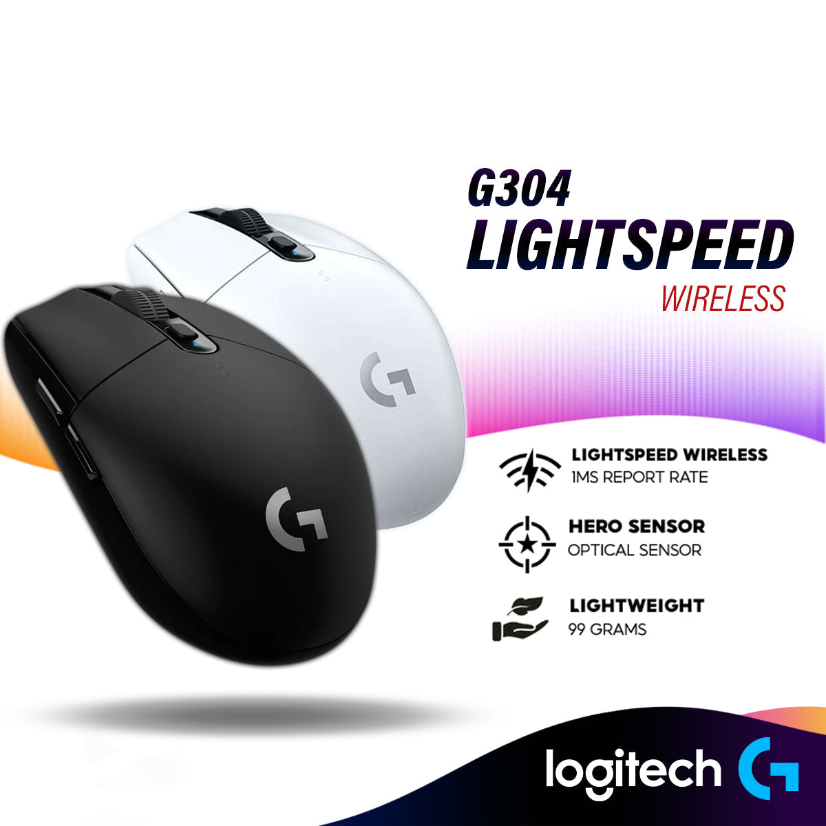 Logitech G304 Lightspeed Wireless Gaming Mouse | HERO Sensor | 12000 D ...