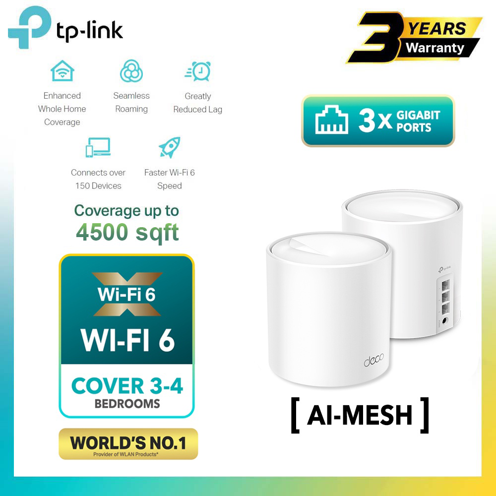 TP-Link Deco X50 AX3000 Whole Home Mesh Wi-Fi System AP Mode or Router ...