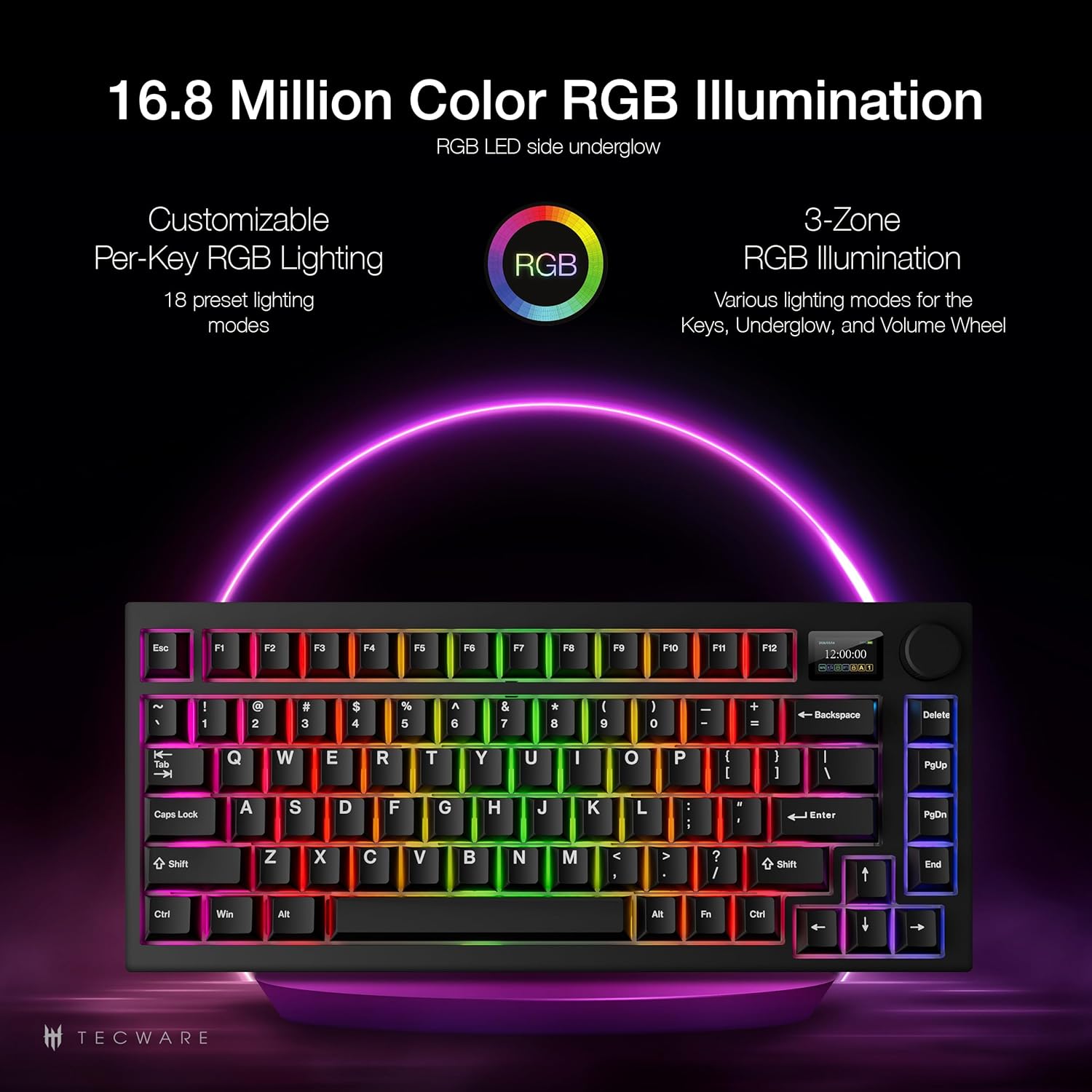 TECWARE Spectre 75 / 96 Wireless RGB Mechanical Gaming Keyboard with M ...