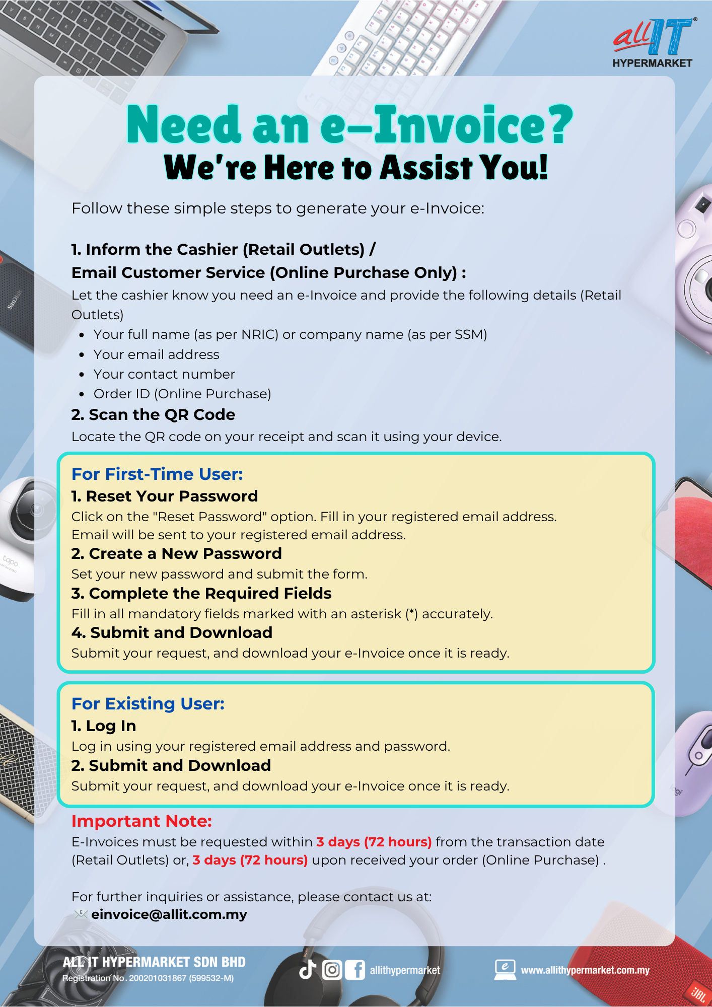 E-Invoice FAQ – ALL IT Hypermarket