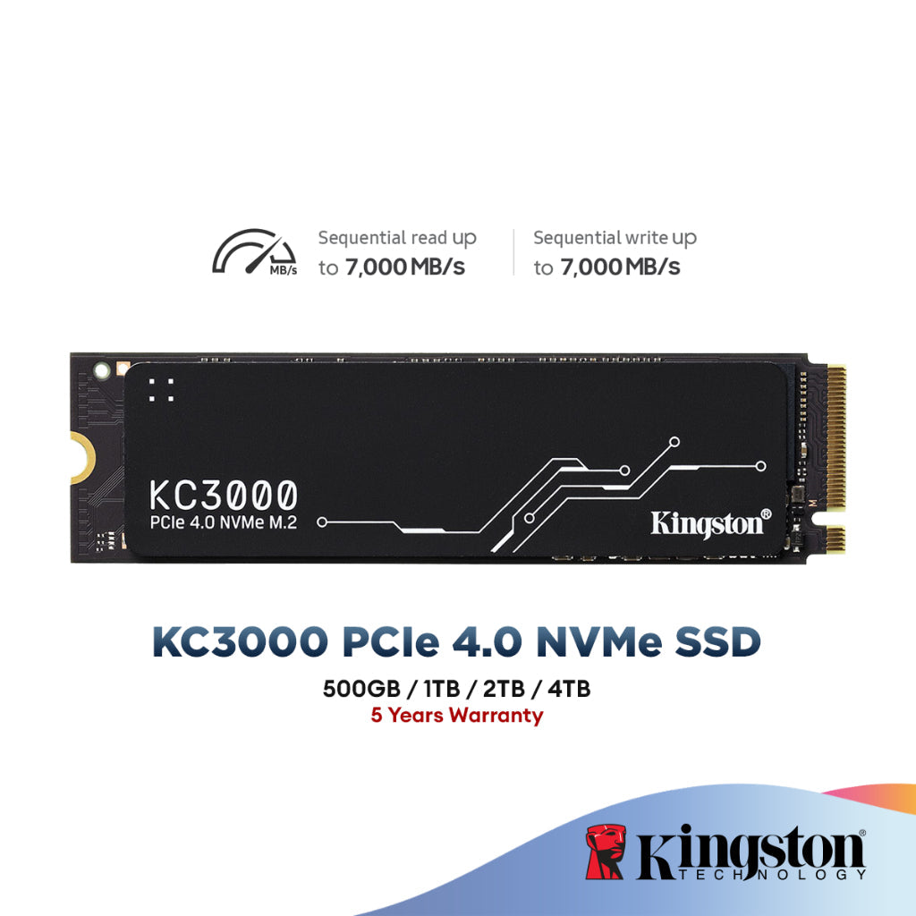 Kingston KC3000 PCIe 4.0 NVMe M.2 2280 High-Performance Internal Stora ...