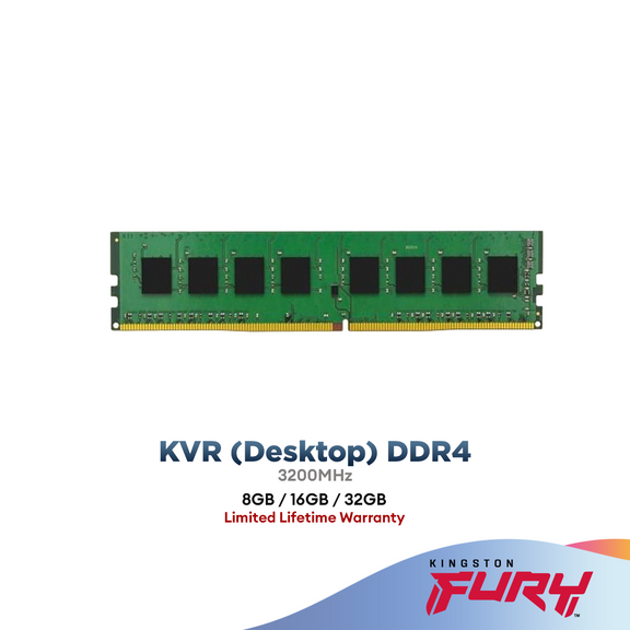 Kingston KVR Desktop (PC) DDR4 3200Mhz Value RAM (8GB / 16GB / 32GB ...