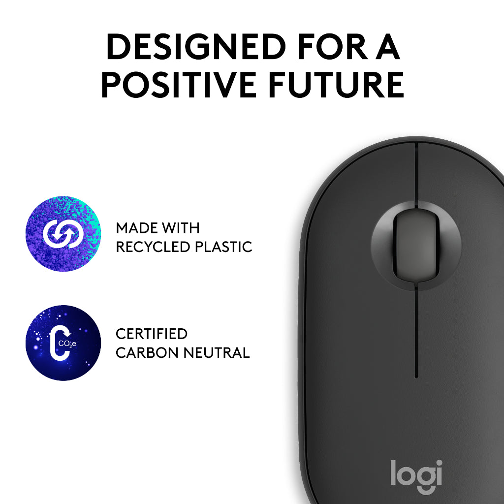 Logitech Pebble Mouse 2 M350s Slim Bluetooth Wireless Mouse, Portable ...