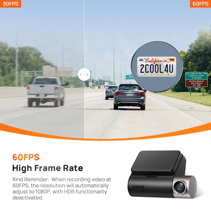70mai A510 Dash Cam Dual Vision Car Recorder (Front + Rear) with GPS A – ALL IT Hypermarket