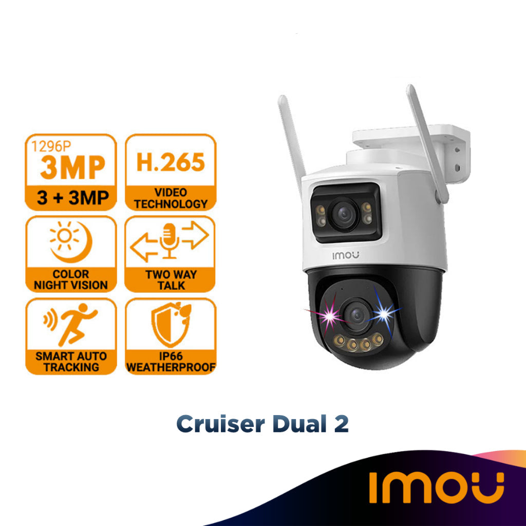 IMOU Cruiser Dual 2 6MP Dual Lens Outdoor Smart Full-Color Night Visio ...