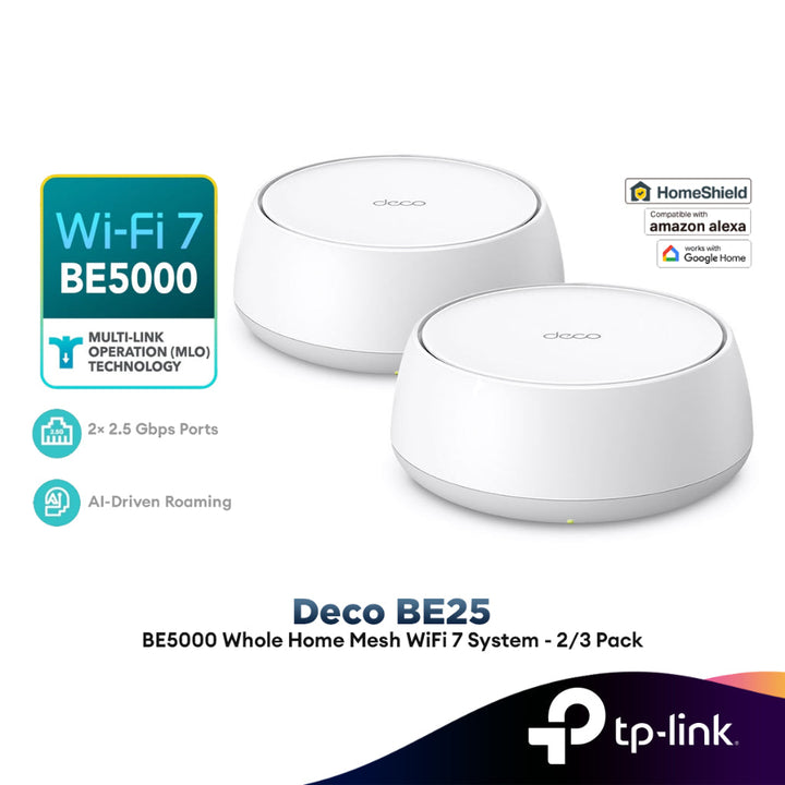TP-Link Deco BE25 BE5000 Dual-Band Whole Home Mesh Wi-Fi 7 System – ALL ...