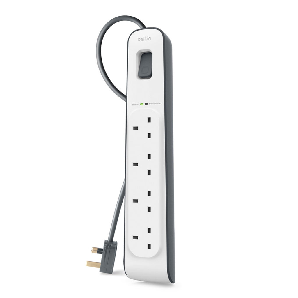 Belkin BSV400af2M-MY 4-Outlet Surge Protection Strip,2M - (SINGLE x 1u ...