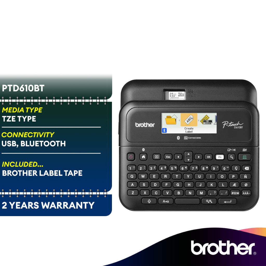 Brother PT-D610BT Label P-Touch Label Maker Printer – ALL IT Hypermarket