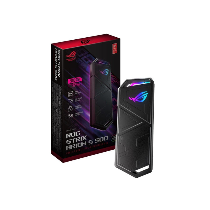 ASUS ROG Strix Arion S500 Portable SSD - USB-C 3.2 NVMe SSD Gen2 DRAM ...