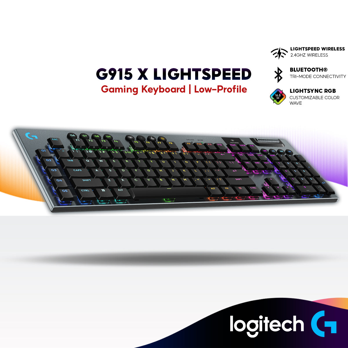 Logitech G915 X / G915 X TKL LIGHTSPEED Wireless Low-Profile Gaming Ke ...