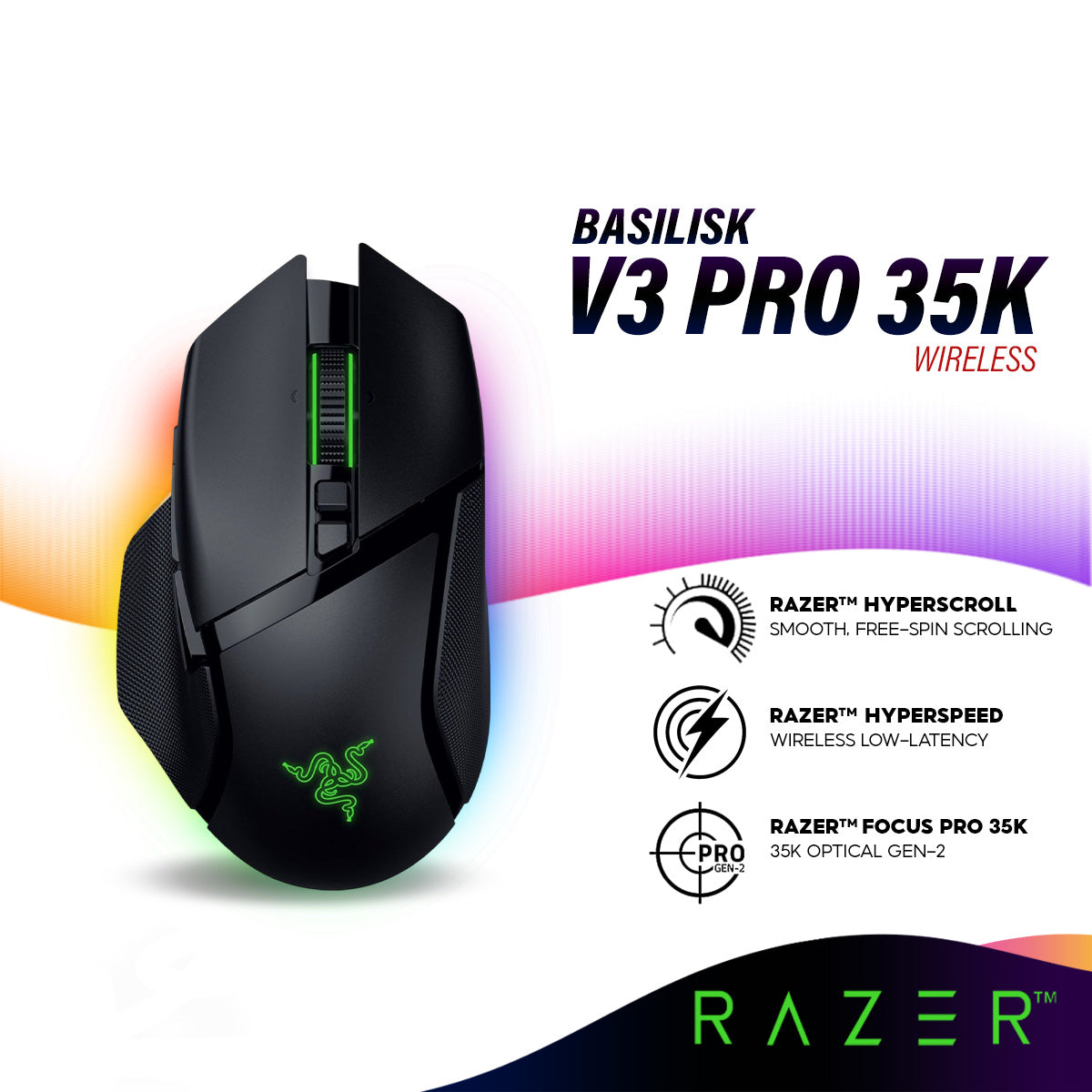 Razer Basilisk V3 Pro 35K / Basilisk V3 35K Gaming Mouse with Razer™ H ...