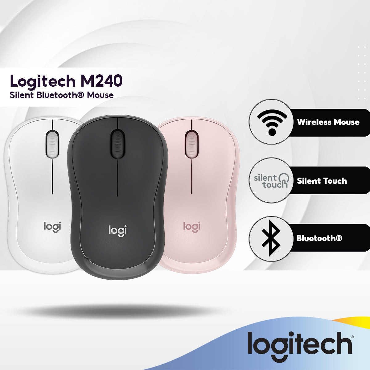 Logitech M240 Silent Bluetooth Mouse | Comfortable | SilentTouch Techn ...