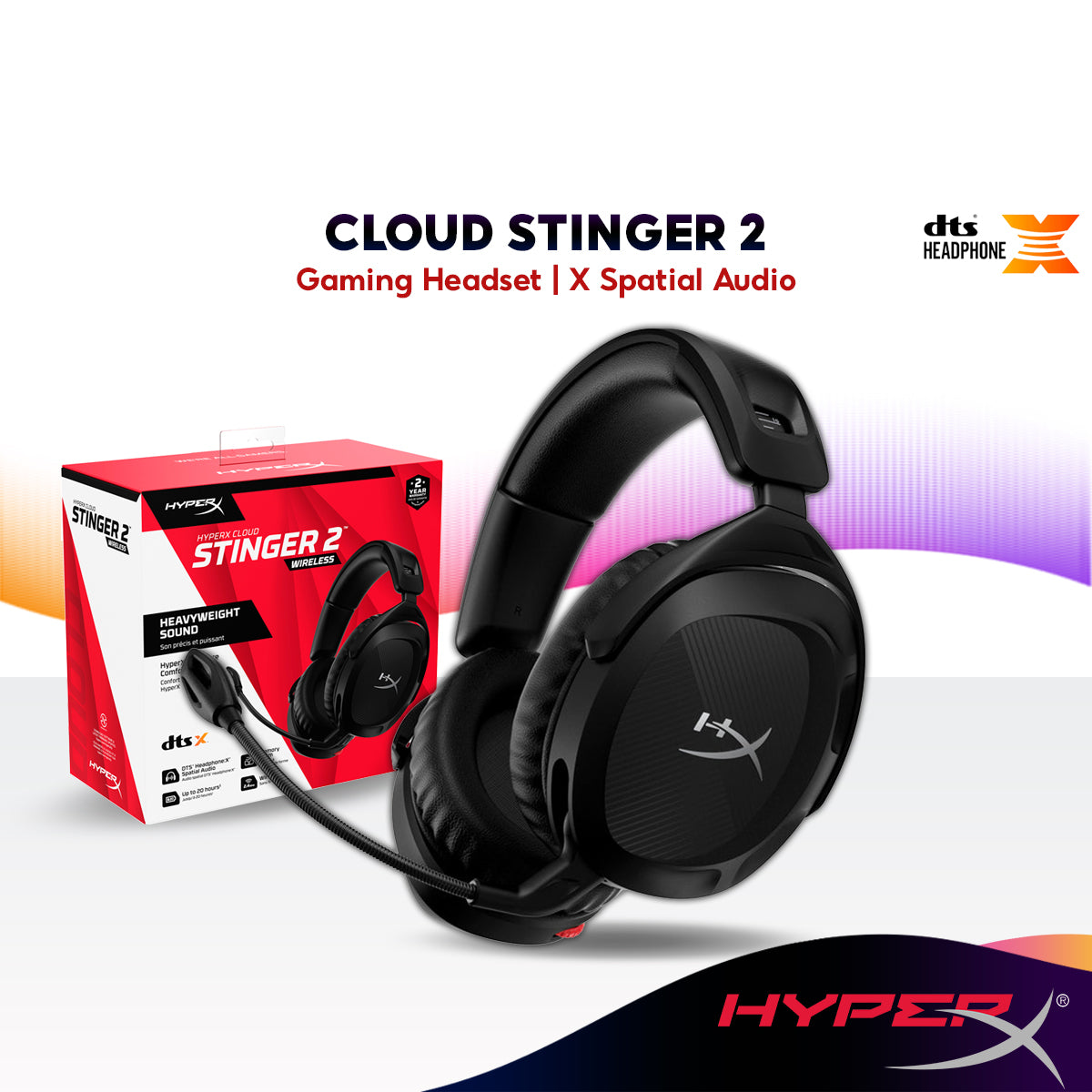 HyperX Cloud Stinger 2 Wired / Wireless DTS X Gaming Headset with Sign ...