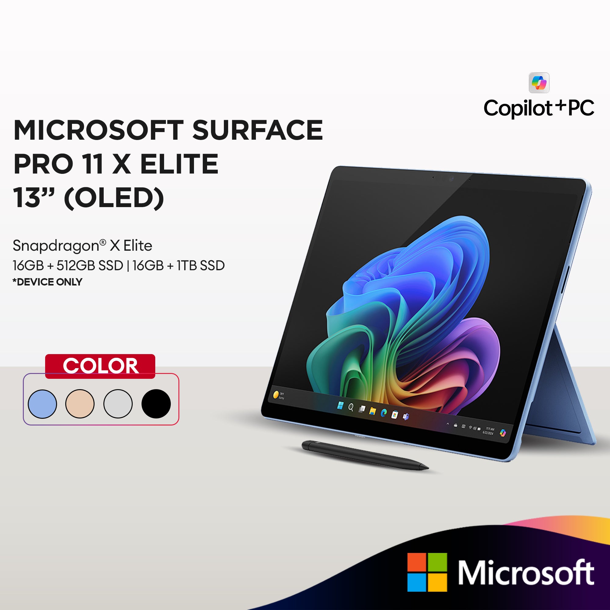 Microsoft Surface Pro 11 | Copilot+ PC | 13" OLED | Snapdragon® X Elit ...