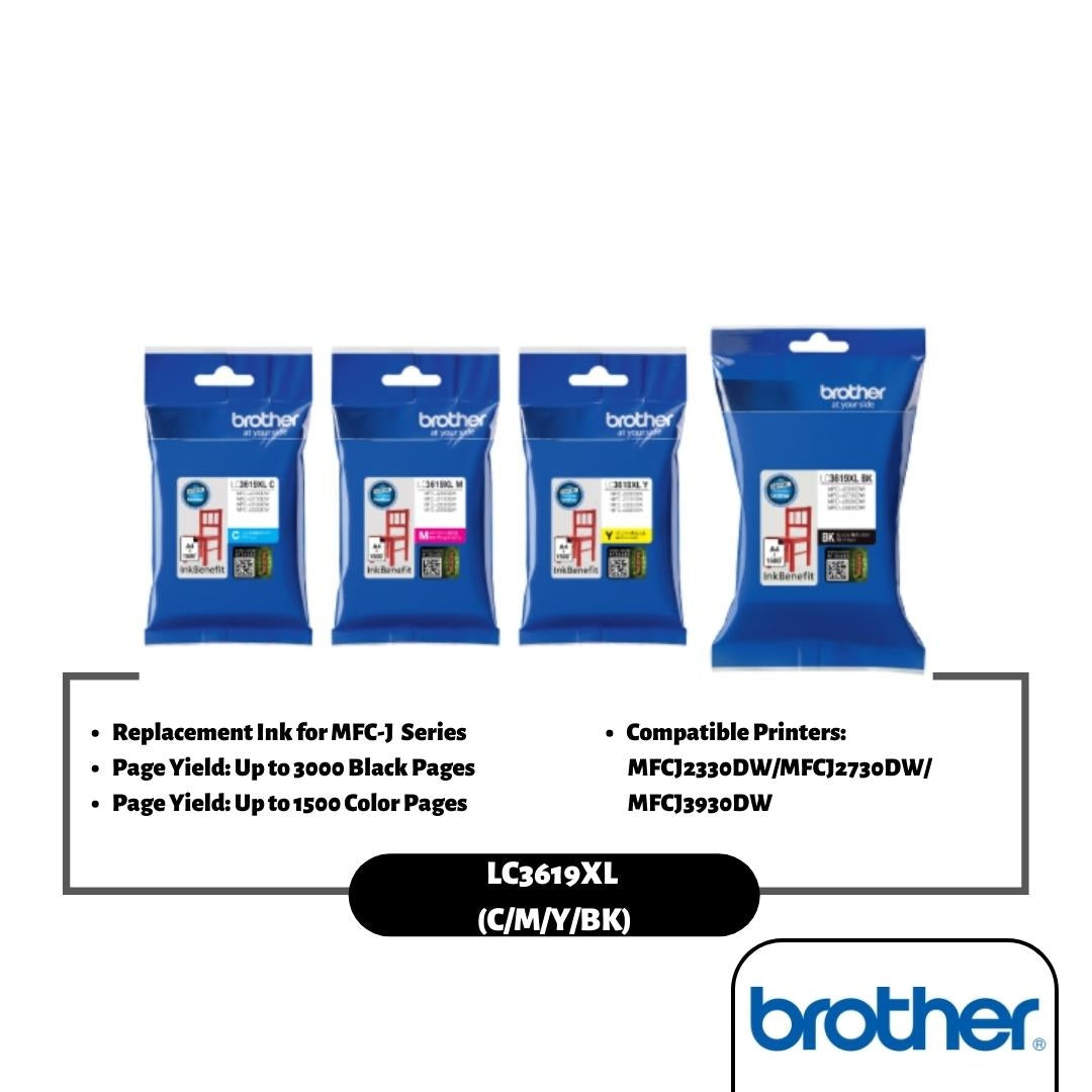 Brother LC3619XL Ink Cartridge (Black/Cyan/Magenta/Yellow) – ALL IT ...