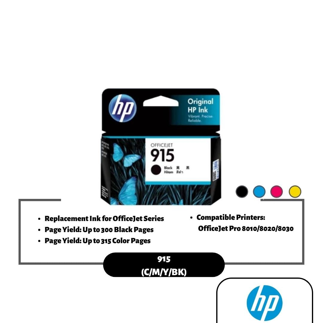 HP 915 Ink Cartridge (Black/Cyan/Magenta/Yellow) – ALL IT Hypermarket