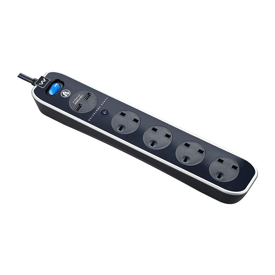 Masterplug Surge Protector 4 Gang 2 USB (3.1A) 2 Meter Extension Leads ...