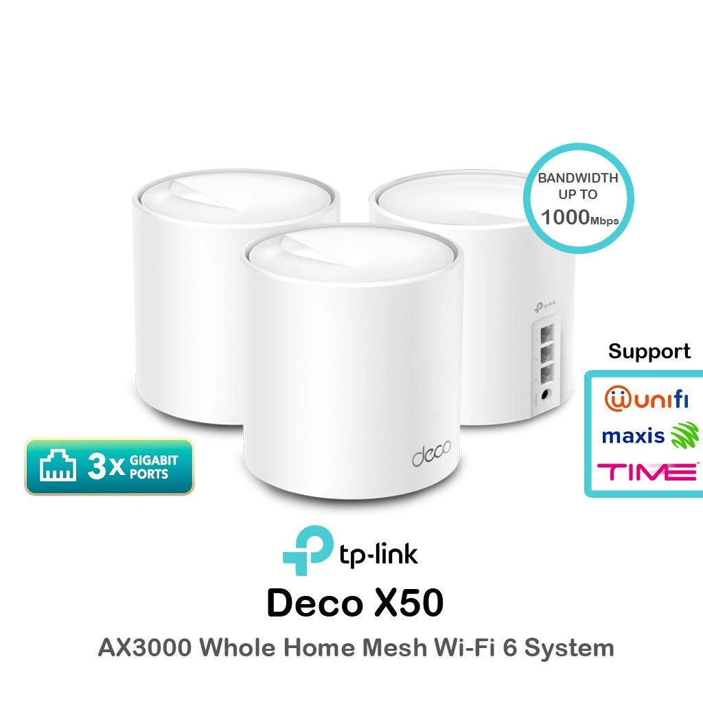 TP-Link Deco X50 AX3000 Whole Home Mesh Wi-Fi System AP Mode or Router ...